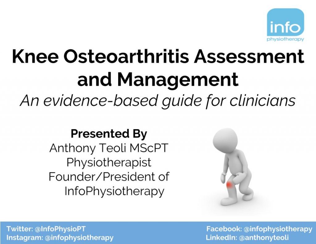 Knee Osteoarthritis Assessment & Management: An Evidence-Based Online ...