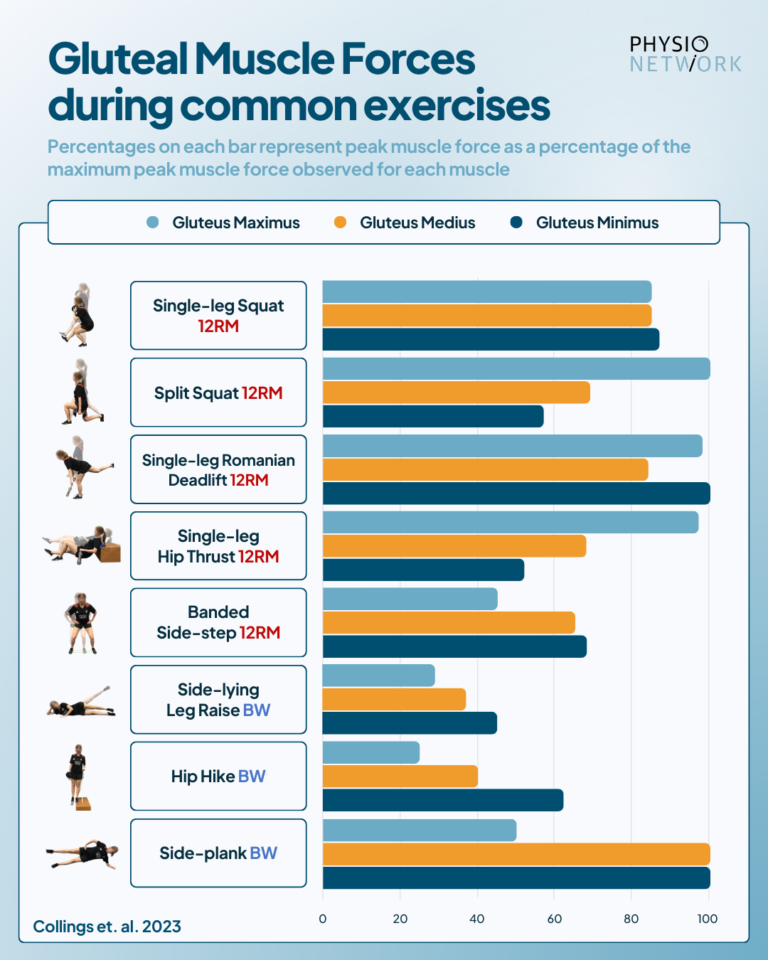 Infographic On Which Exercises Target The Glutes